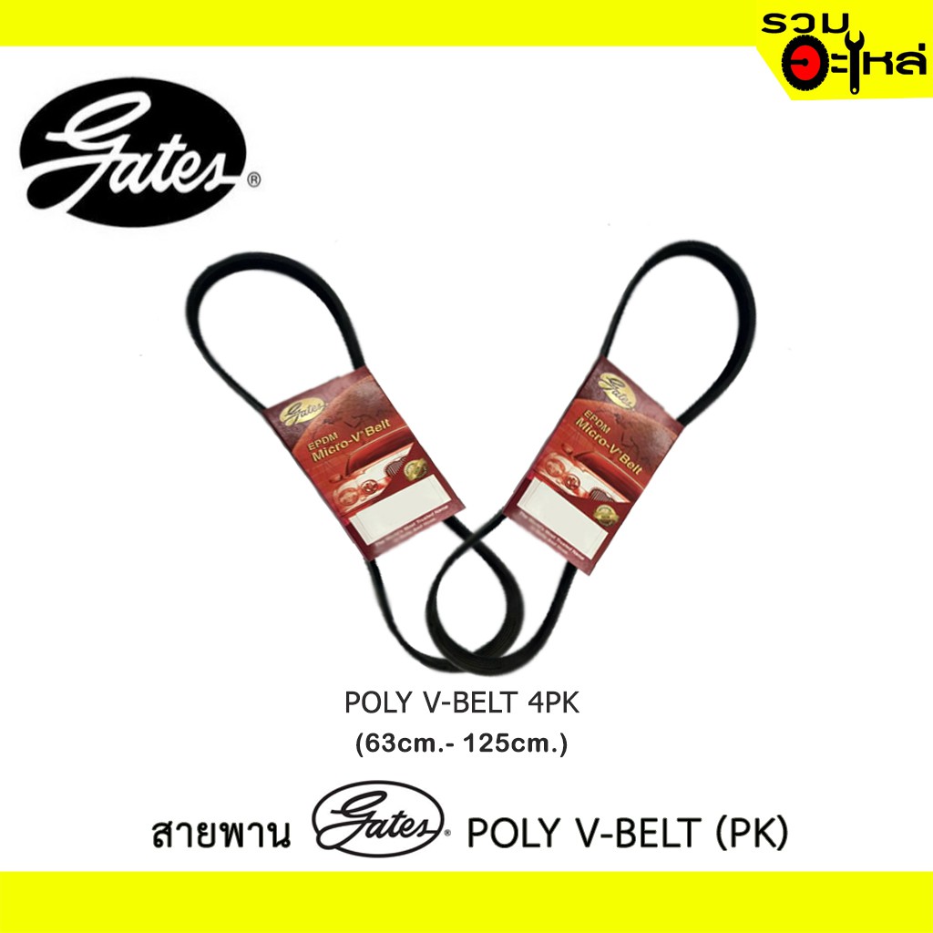 สายพาน Gates 630-1250 POLY V-BELT (4PK) ความกว้าง 14mm. ความยาว 630mm ...