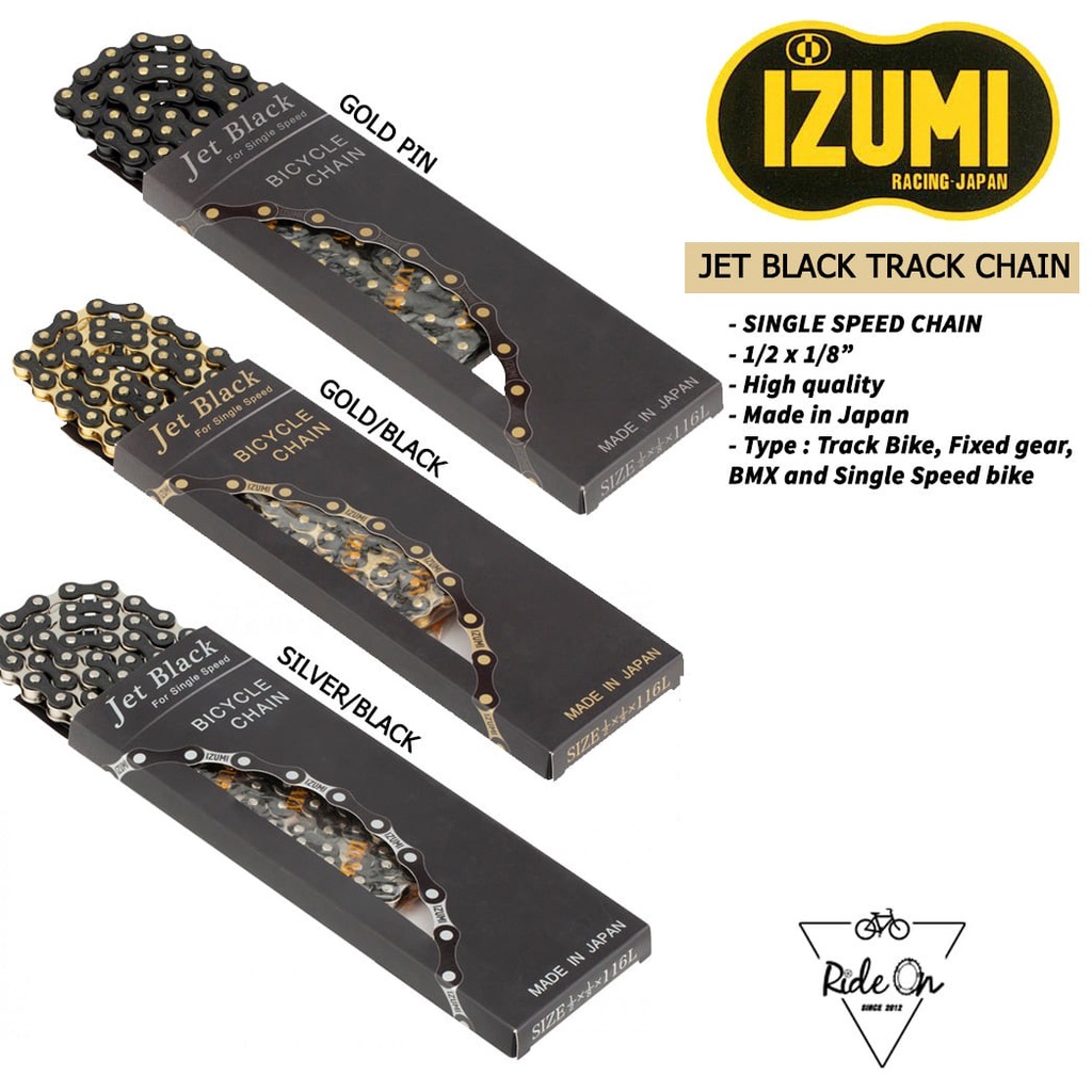 โซ่จักรยาน IZUMI รุ่น JET BLACK สำหรับจักรยาน Fixed gear, BMX, Single Speed | Shopee Thailand