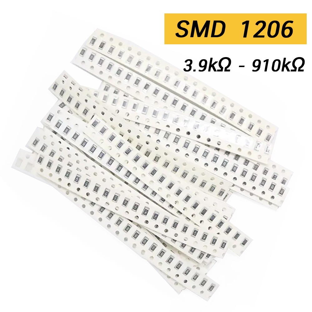 (24 ตัว) ตัวต้านทาน 1206 ±5% 3.9kΩ-910kΩ Resistor SMD SMT R R1206 ...