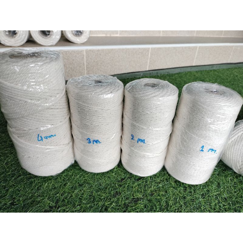 เชือกคอตตอน 1,2,3,4,มม.500กรัมรวมแกนcotton1,2,3,4,mm | Shopee Thailand