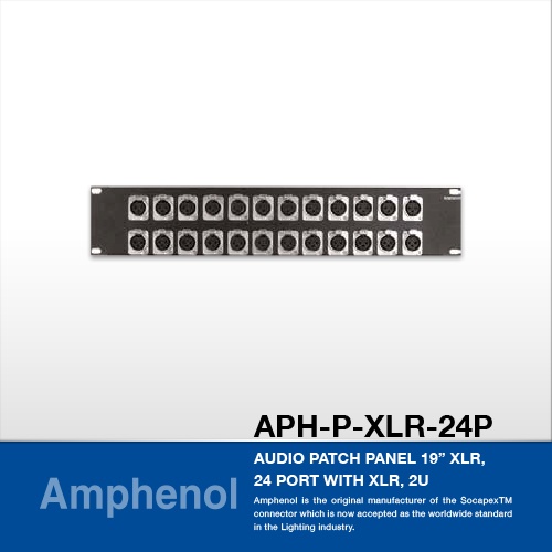 Amphenol APH-P-XLR-24P Audio Patch Panel 19"XLR,24 Port With XLR,2U ...