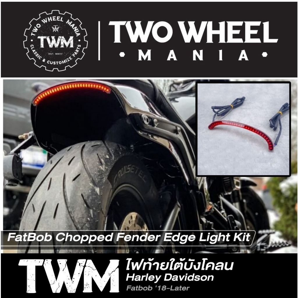 ไฟท้าย/ไฟเลี้ยว LED ใต้บังโคลน : FatBob Chopped Fender Edge Light Kit ...