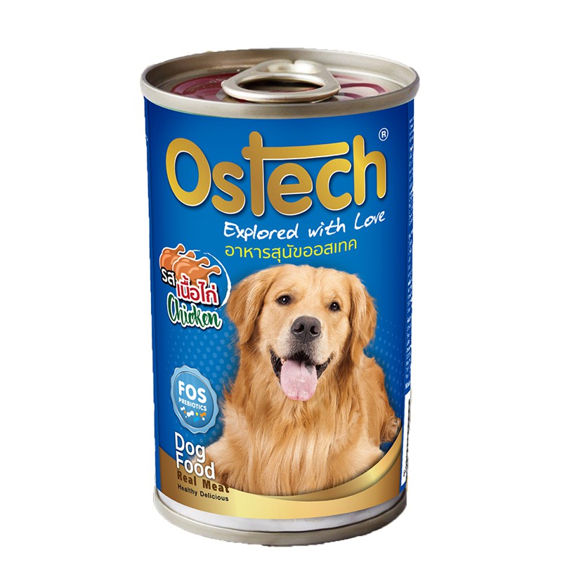 Ostech ออสเทค อาหารกระป๋อง สำหรับสุนัข รสไก่ ขนาด 400 g. | Shopee Thailand