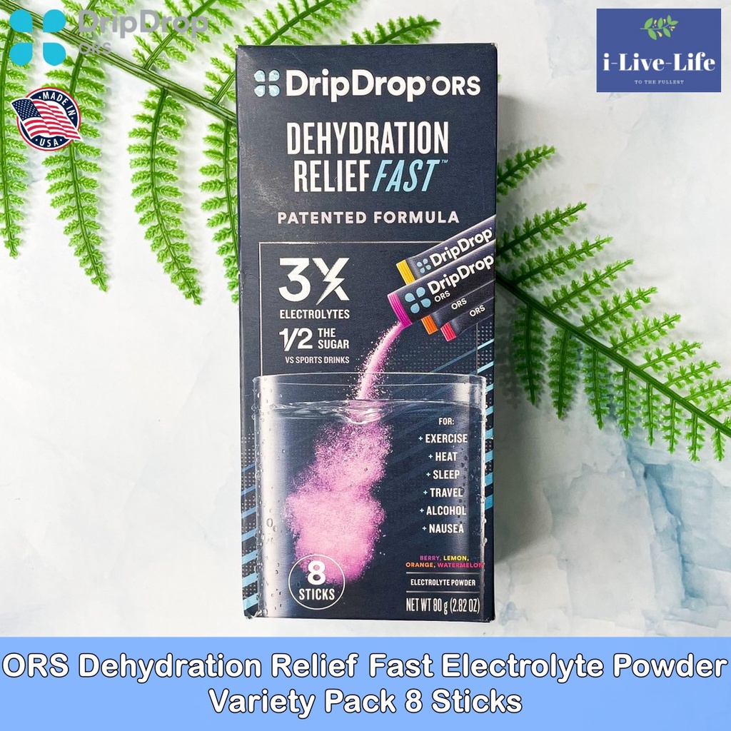 DripDrop - ORS Dehydration Relief Fast Electrolyte Powder 8 or 32 ...
