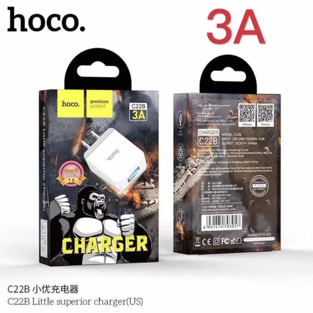 SY Hoco C22B 3A ที่ชาร์จไฟโทรศัพท์ ชาร์จเร็ว 5V/3A Max.แท้100% | Shopee ...