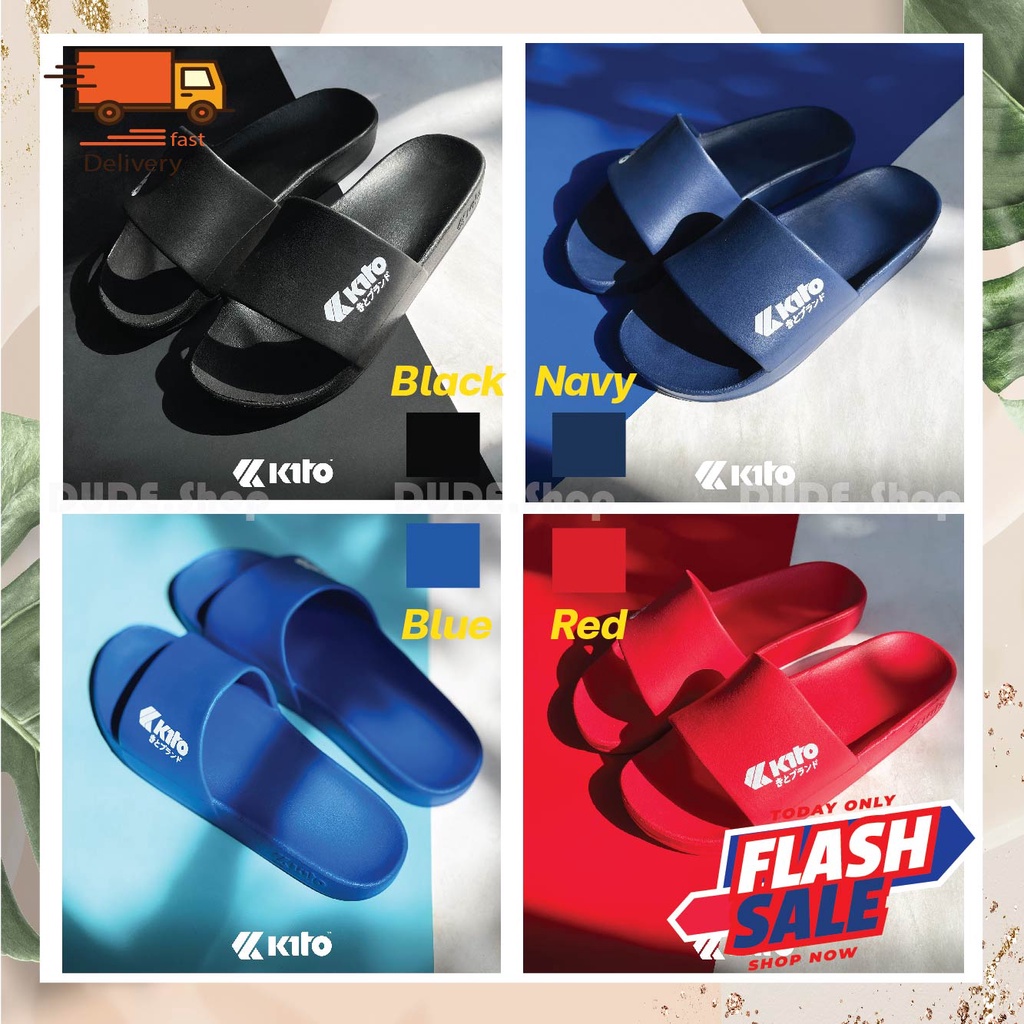 [AH98] Kito รองเท้าแตะ รองเท้าสวมกันน้ำ เบาสบาย ผู้ชาย ผู้หญิง พร้อมส่ง (ส่งไว-เก็บปลายทาง ...