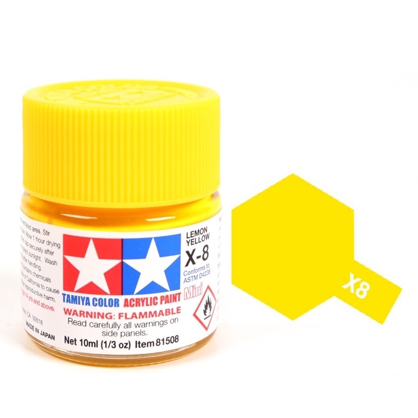 สีอะคริลิค TAMIYA ACRYLIC X-1 81501, X-2 81502, X-3 81503, X-4 81504, X ...