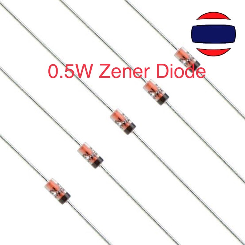 10pcs 0.5W Zener diode DO-35 1/2W BZX55C 2.4V -10V | Shopee Thailand