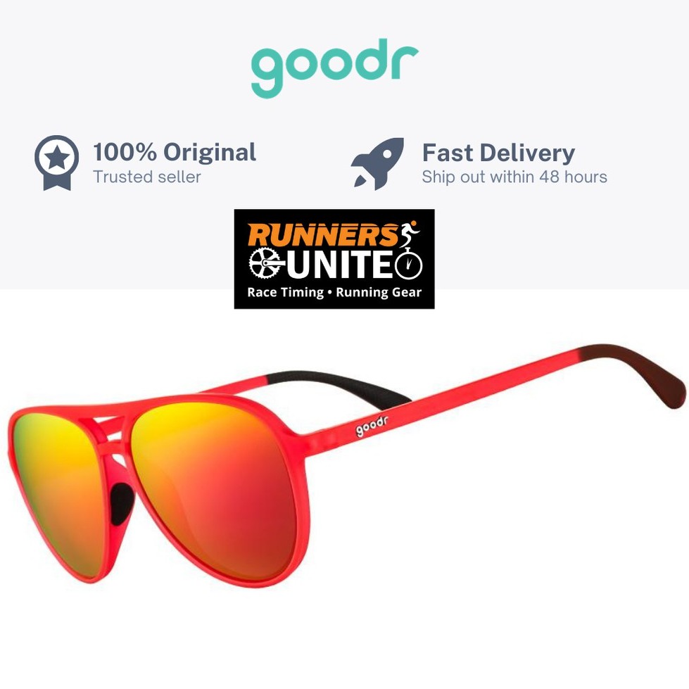 Goodr Mach G (Aviators ) Captain Blunt 's Red Eye Polarized Running/แว ...