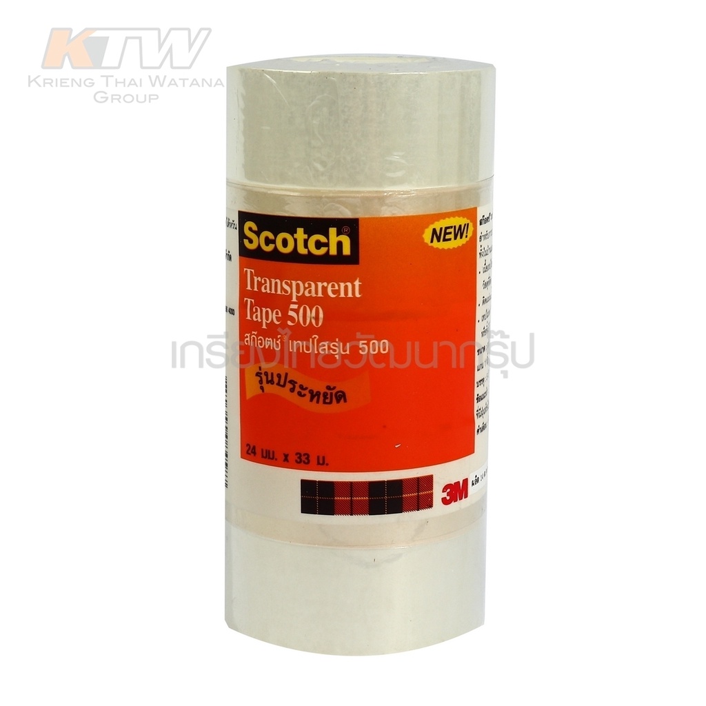 3M Scotch® Transparent Tape 500 สก๊อตช์® เทปใสรุ่น 500 แกน 1 นิ้ว และ 3 ...