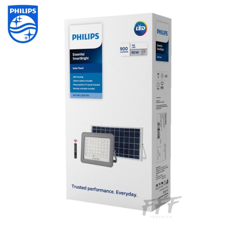 โคมไฟเอนกประสงค์ พร้อมแผงโซลาร์และรีโมทควบคุม 90 วัตต์ PHILIPS Essential SmartBright Solar Flood ...