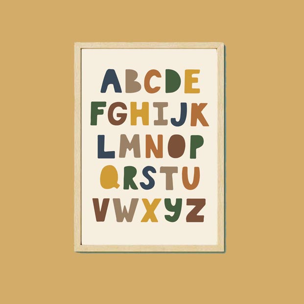 Poster โปสเตอร์ภาพวาดผ้าใบ ALPHABET AESTHETIC Scandianvianvianvian ...