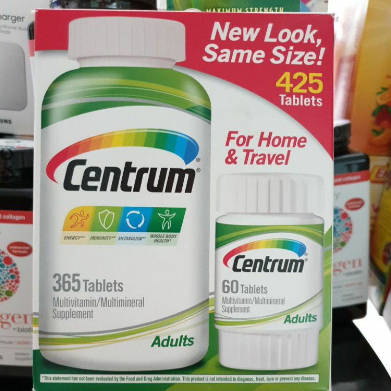 CENTRUM ADULTS MULTIVITAMIN New Look 425 เม็ด ( EXP 06/23 ) | Shopee ...