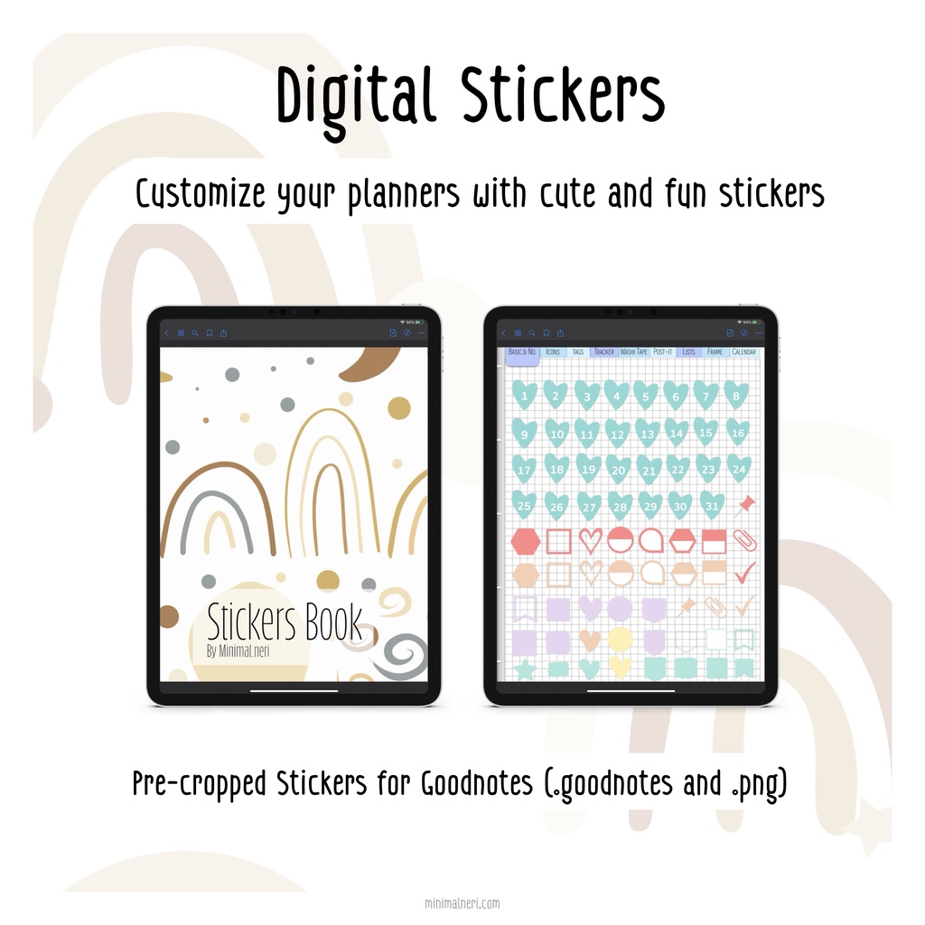 Digital Stickers Book for Digital Planner (.goodnotes and .png ...