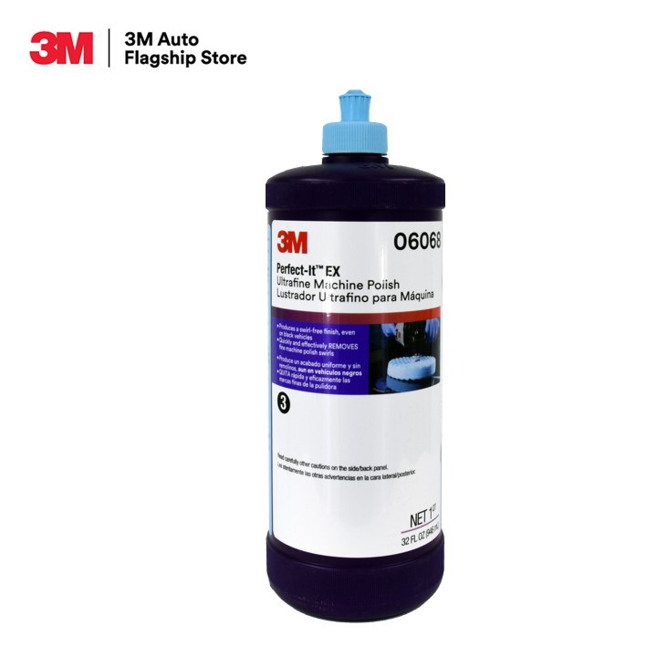 3M 06068 Perfect-It Ultrafine Machine Polish น้ำยาขัดเงาสีฟ้า น้ำยาขัดสีรถ เบอร์ 3 946 มล. ...