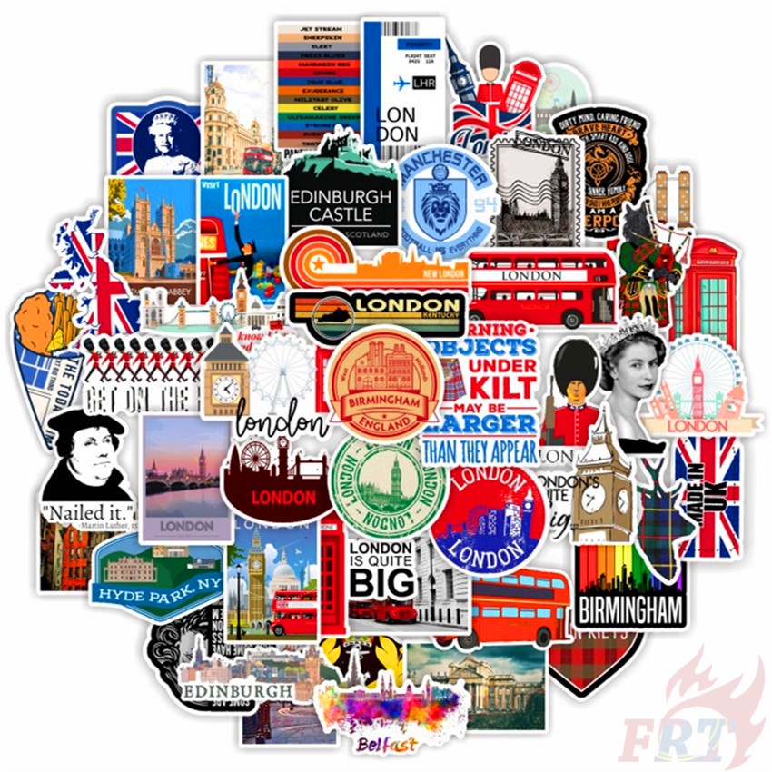 British Culture & Art Series 02 Retro London Look สติ๊กเกอร์ 50Pcs/Set ...