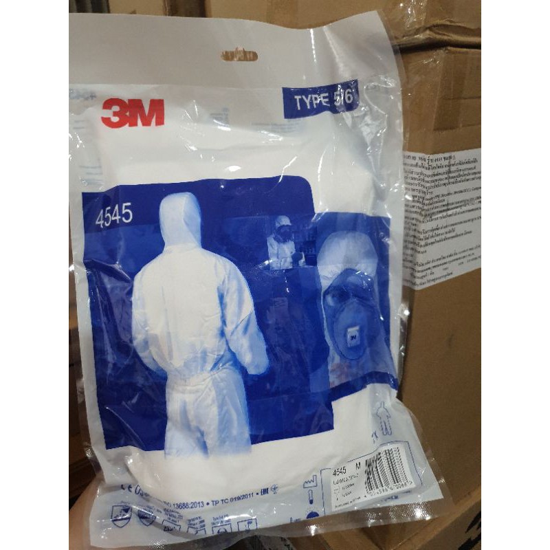 ชุดป้องกันฝุ่นและสารเคมี ชุด PPE 3M 4545 EN14126 | Shopee Thailand