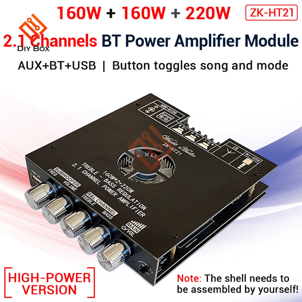 160WX2+220W 50WX2+100W ZK-HT21/ZK-TB21 2.1 Channel Bluetooth Digital Power Amplifier Module DC15 ...