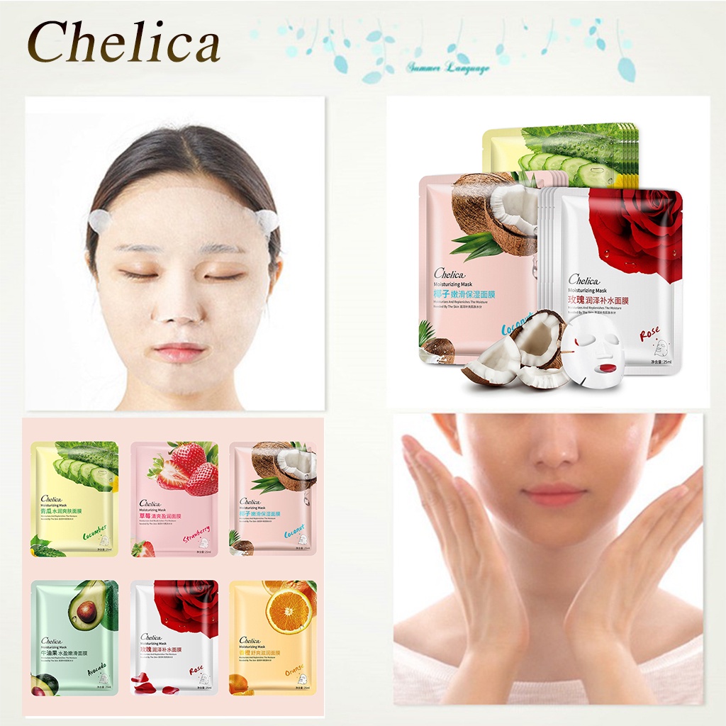 มาส์กผลไม้ Chelica 25ml แผ่นมาส์กหน้า มาร์คหน้า มาร์กหน้า หน้าขาวใส ...