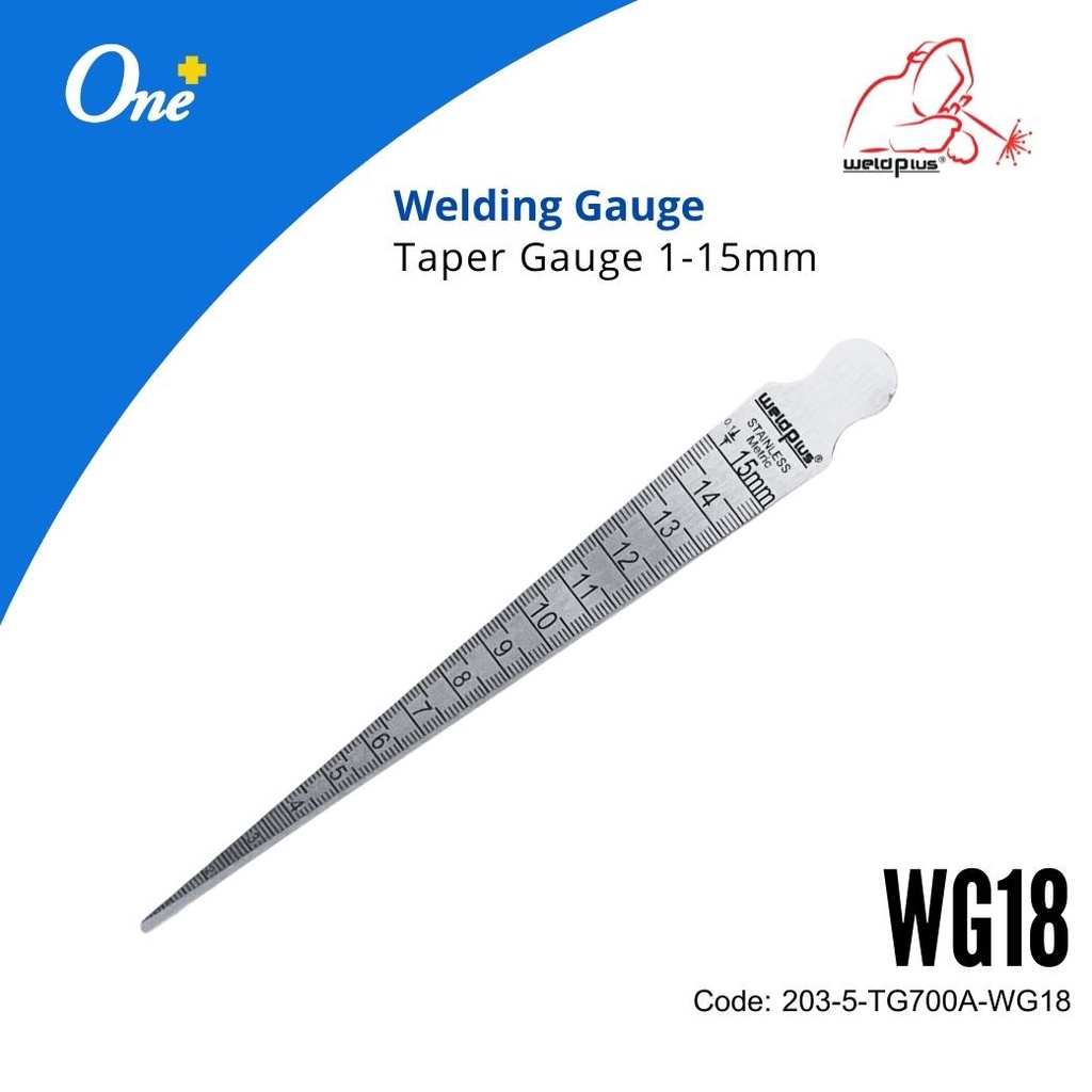 เกจ์วัดแนวเชื่อม รุ่น WG18 WG-18TGA (WG18) Taper Gauge (1-15mm ...
