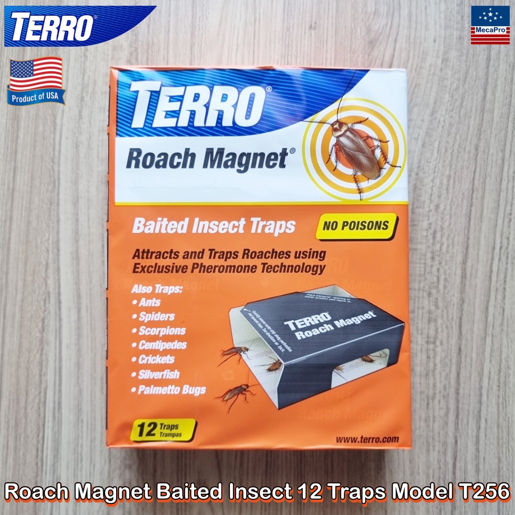 TERRO® Roach Magnet® Baited Insect 12 Traps Model T256 กับดัก แมลงสาบ ...