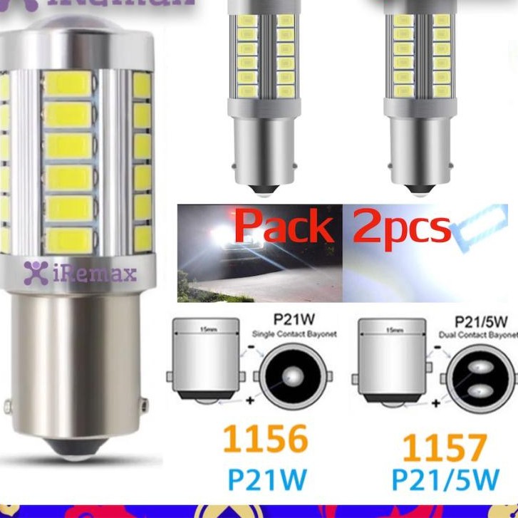iRemax iRemax 2 ชิ้น 1156 1157 P21W BA15S 33 SMD 5630 5730 LED สำรองรถ ...