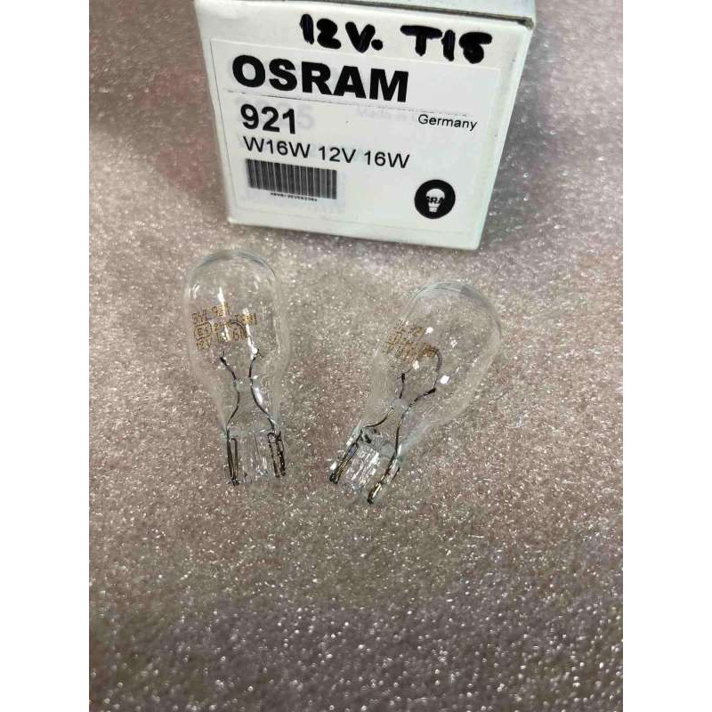 หลอดเสียบ T15 12V 16W (2หลอด) ยี่ห้อ Osram ขั้วเสียบเท่า T10 แต่หลอดใหญ่กว่า สำหรับไฟท้าย/ไฟถอย ...