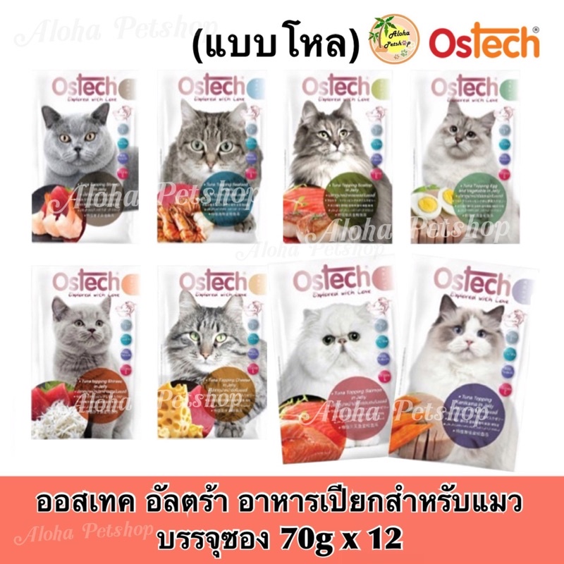 (แบบโหล)Ostech Ultra Premium Cat Pouch in Jelly ️😸 ออสเทค อัลตร้า อาหาร ...