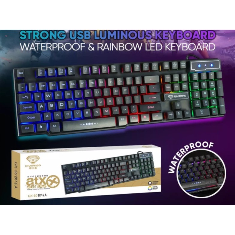 Divipard GK-50 Gaming Keyboard คีย์บอร์ดเชิงกล USB Gaming Keyboard ...