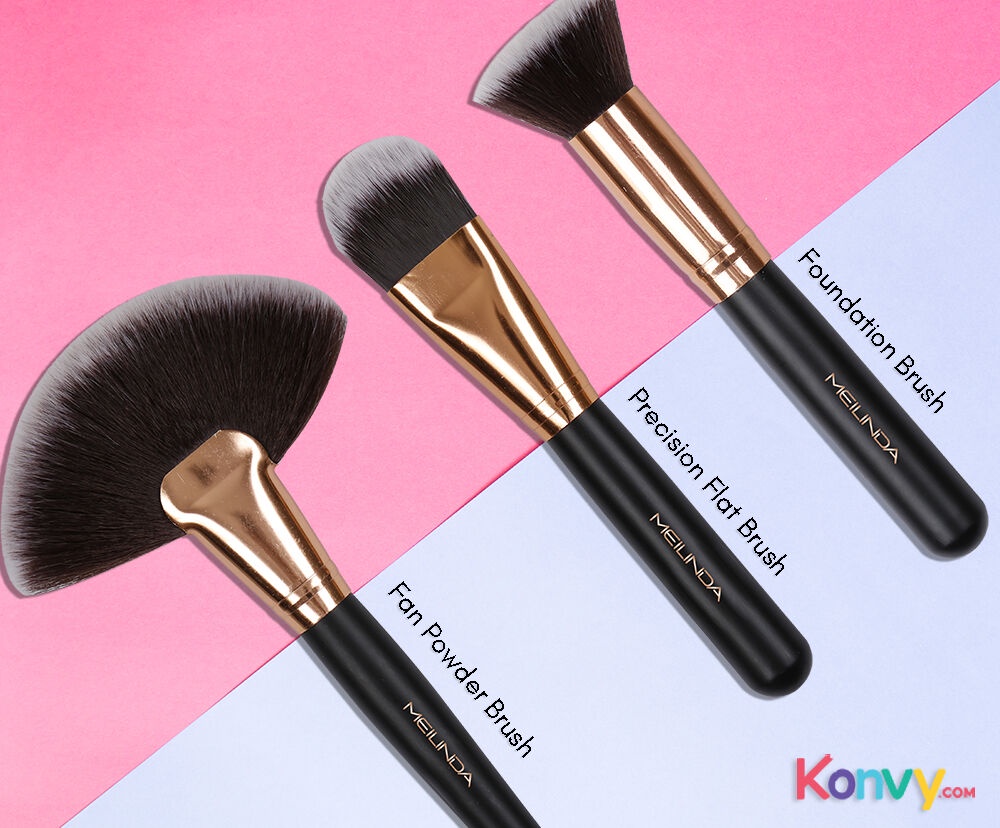 Mei Linda Professional Fan Powder Brush เมลินดา แปรงรูปทรงใบพัด สำหรับ ...