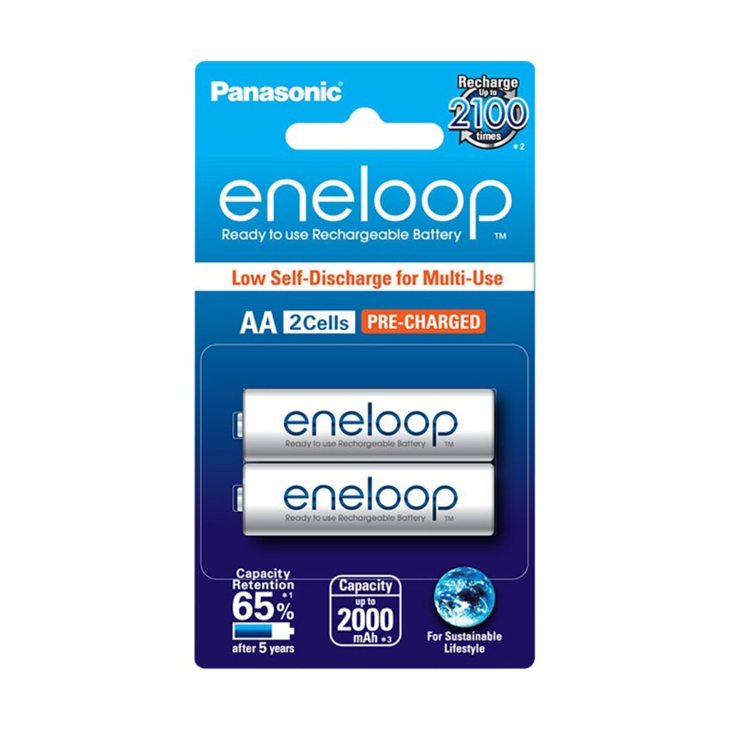 Panasonic ถ่านชาร์จ Eneloop Aa แพ็ค 2 4 ก้อน 1 2v 2000 Mah Shopee