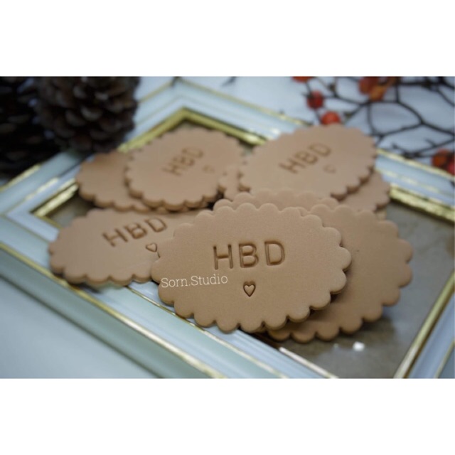 ฟองดอง "ป้ายวงรีปั๊มลาย HBD ♡" (5แผ่น) 🎂🎉 / สีอื่นๆแจ้งในแชทได้ค่ะ ...