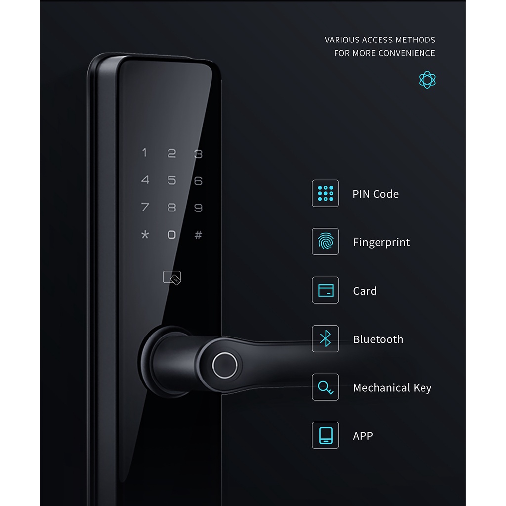 Kaadas S100-5 Smart Lever Door lock (Black) | Shopee Thailand