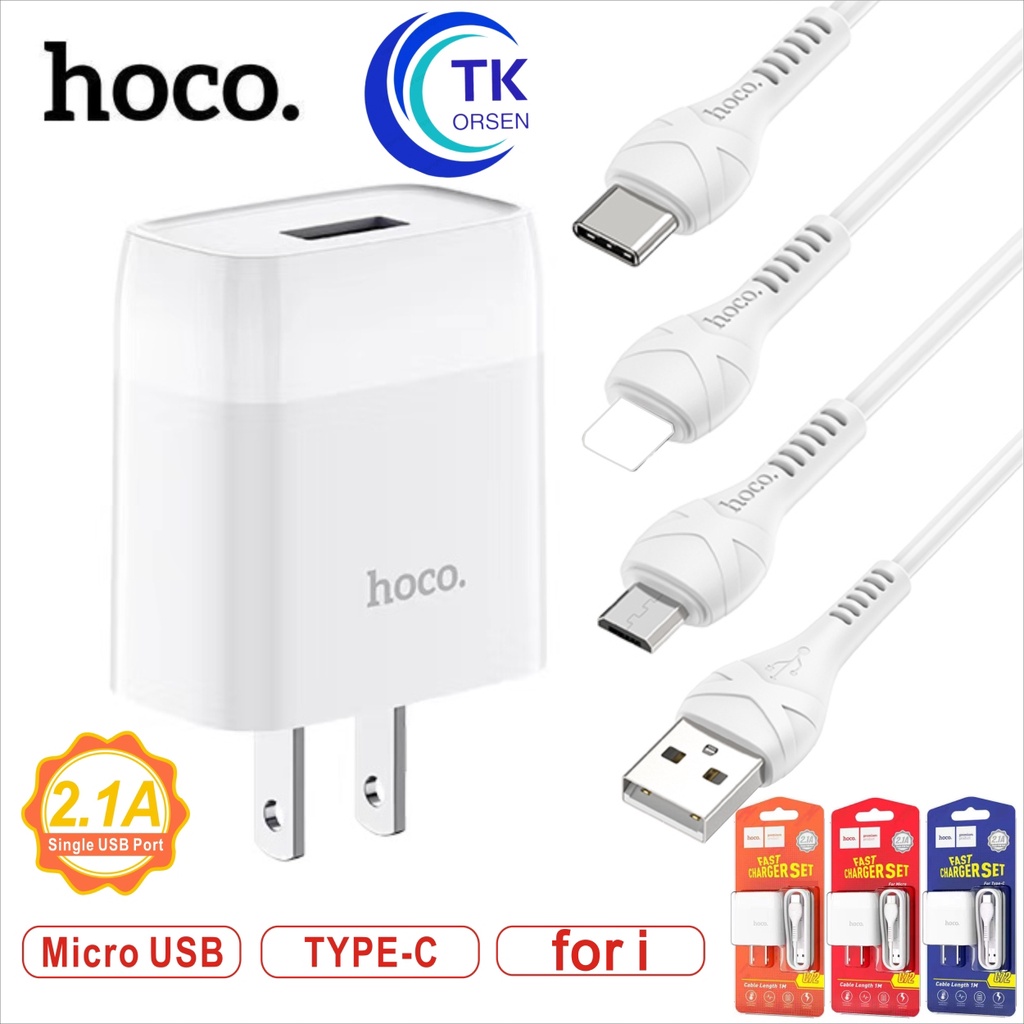 HOCO C72 ชุดอะแดปเตอร์ชาร์จ เสียบพอร์ต 1USB 2.1A ที่ใช้ได้ด้วยสายเคเบิล ...