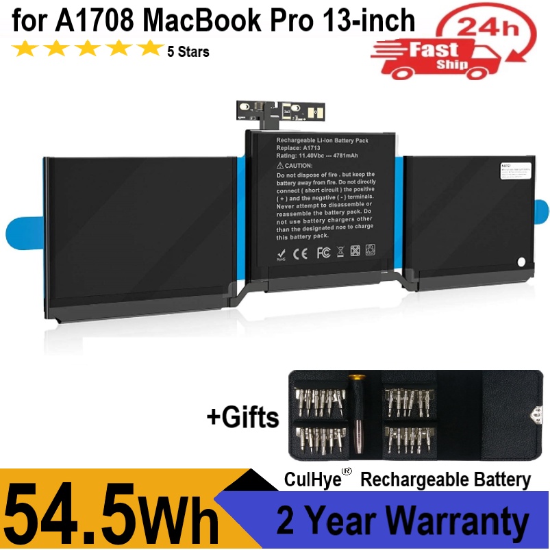 A1708 Battery Replacement Laptop Notebook Battery for MacBook Pro A1713 ...