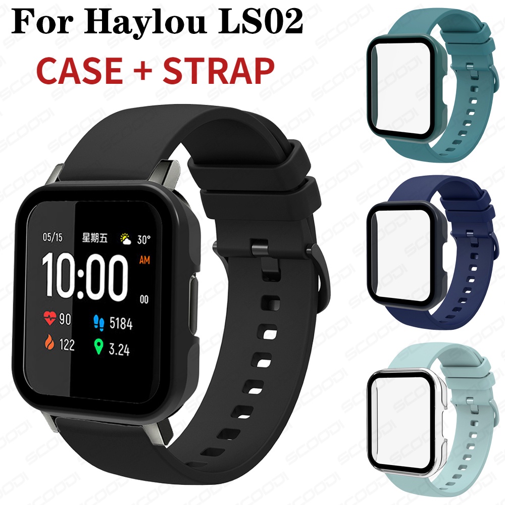 สายนาฬิกาข้อมือซิลิโคน พร้อมเคสกระจก สําหรับสมาร์ทวอทช์ Haylou LS02 LS02 Pro | Shopee Thailand