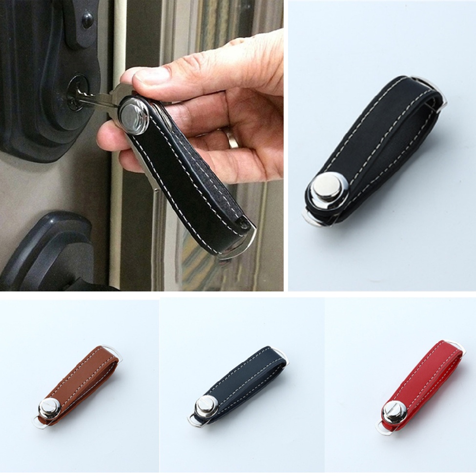 Jacansi New Men Leather Smart Key Holder Organizer Clip Compact Car Key ...