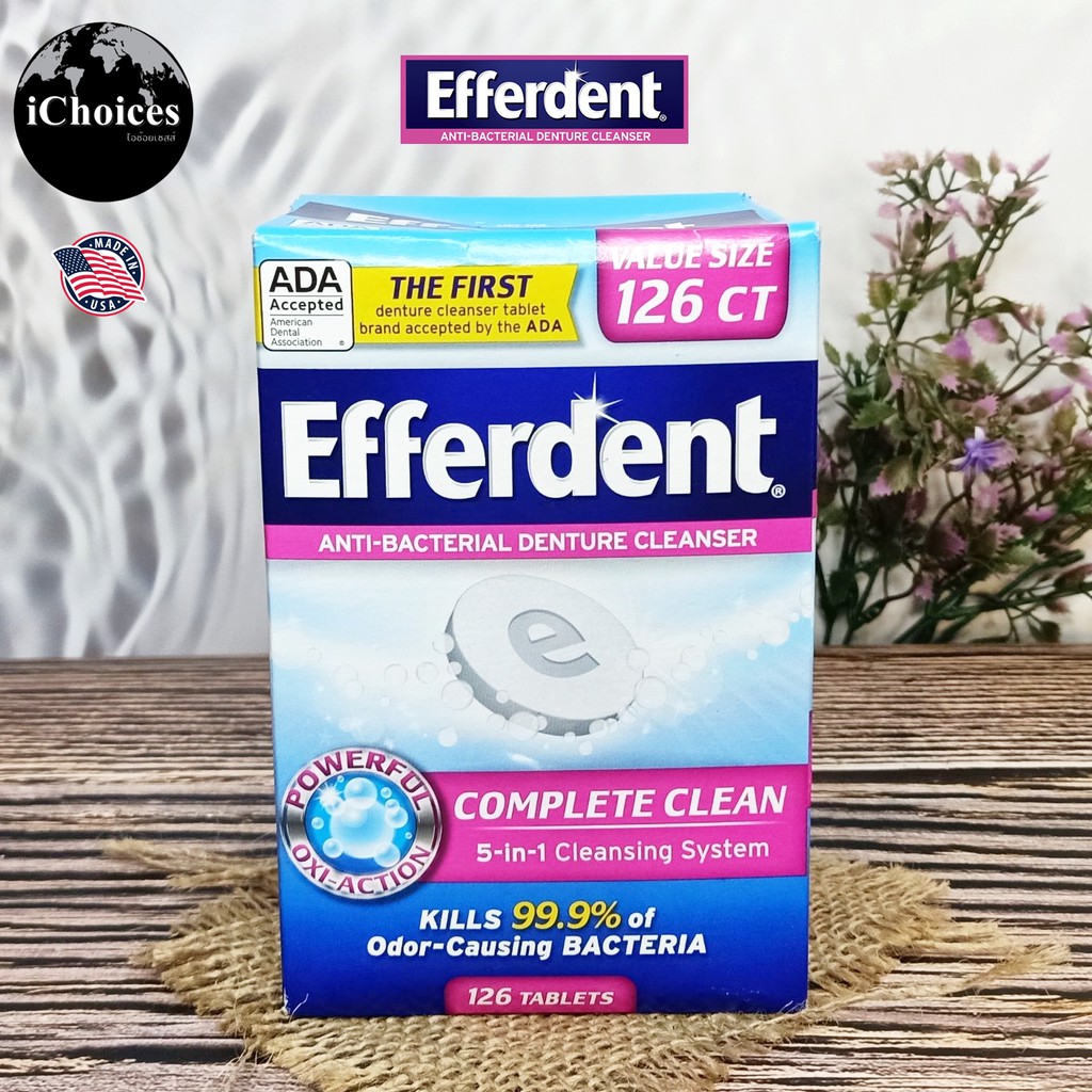 [Efferdent] Dental Appliance Cleanser 126 Tablets เม็ดฟู่ทำความสะอาดฟัน ...