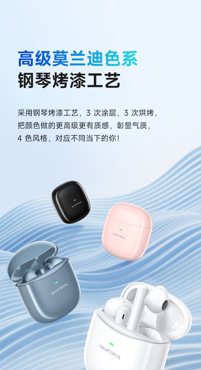 Smartdevil หูฟังบลูทูธไร้สาย E03 ตัดเสียงรบกวน ควบคุมด้วยการสัมผัส อายุการใช้งานแบตเตอรี่ยาวนาน ...