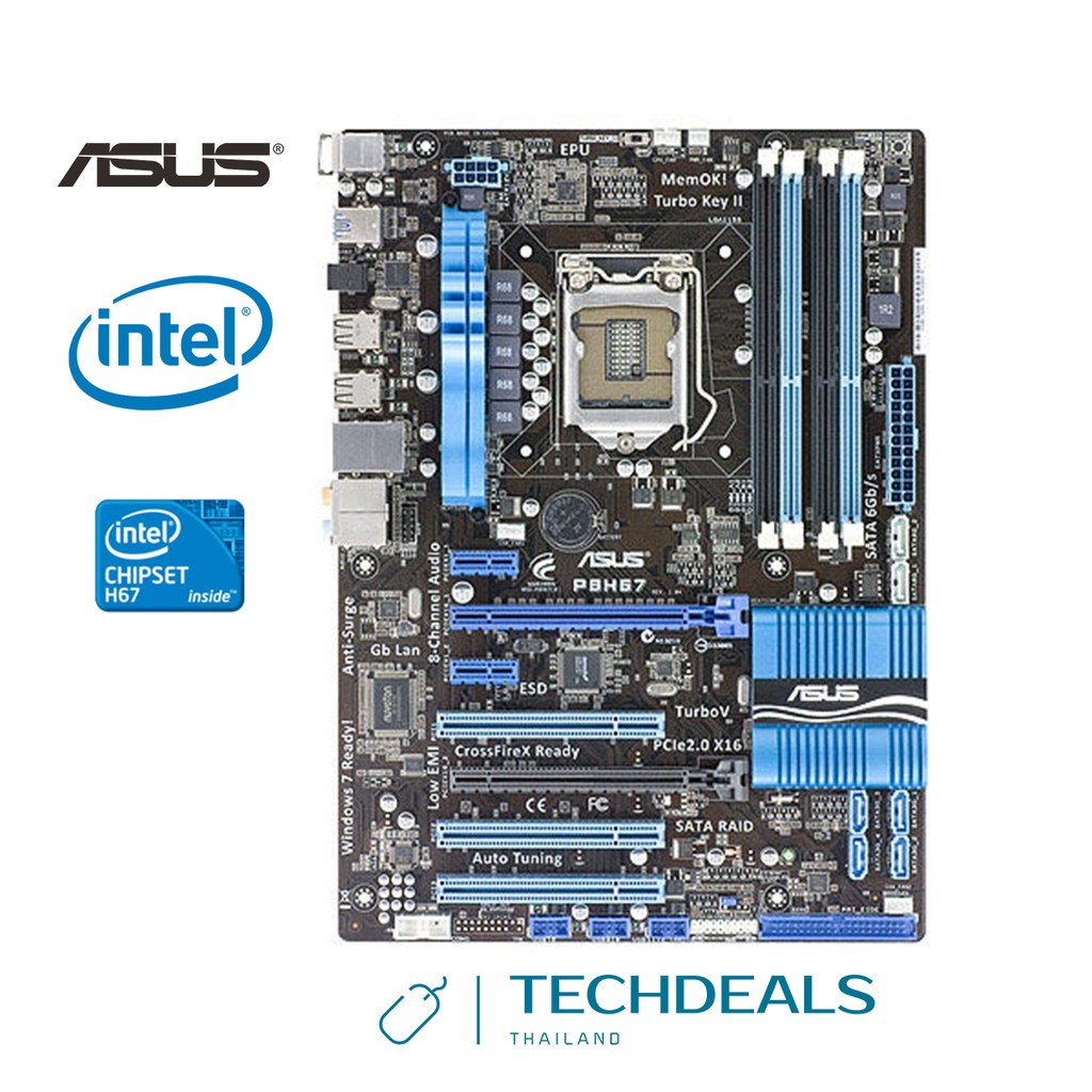 Mainboard Motherboards (เมนบอร์ด) Intel LGA 1155 Chipset H67 ASUS P8H67 ...