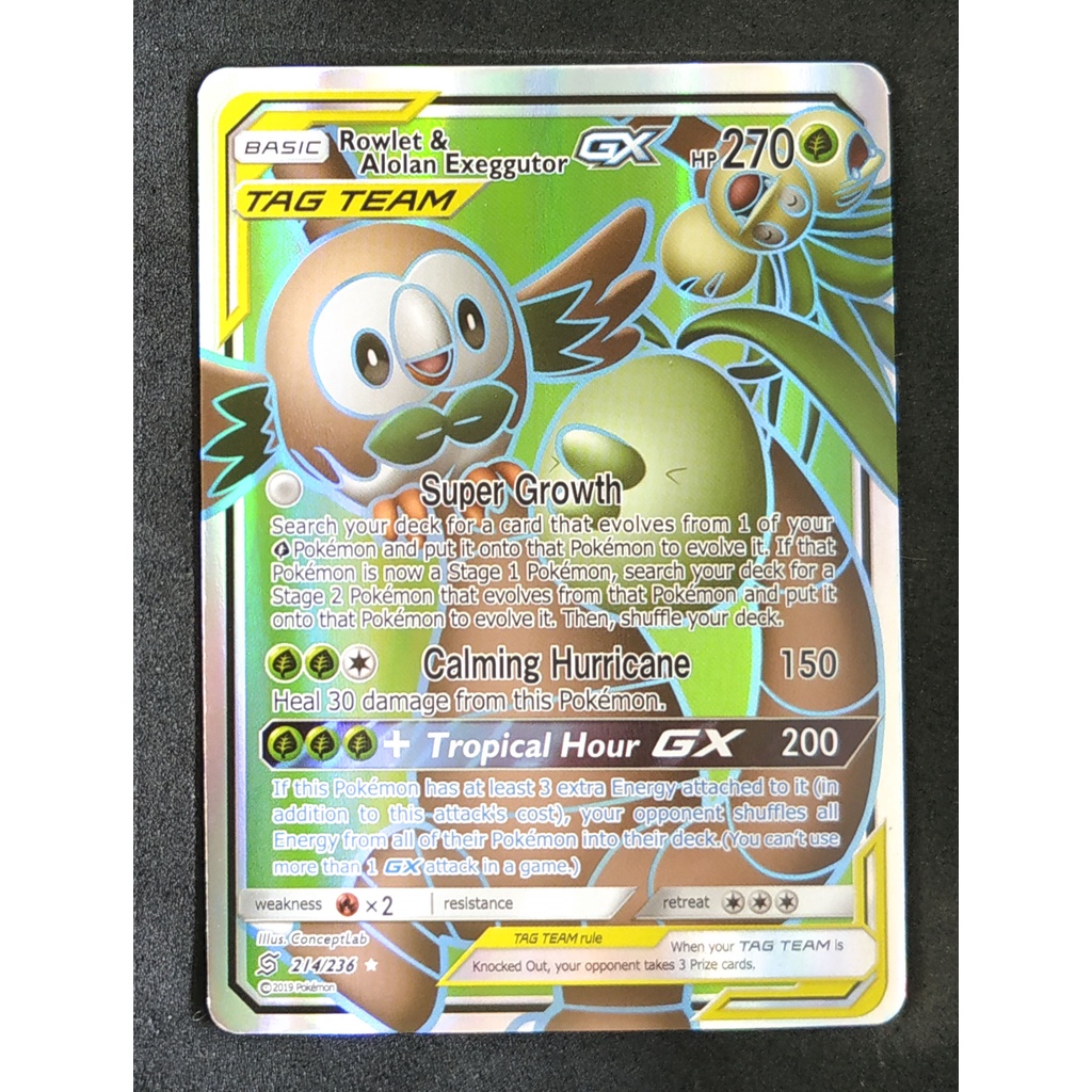 Rowlet & Alolan Exeggutor Tag Team GX โมคุโร่ & อโลลาน นัสซี 214/236 ...