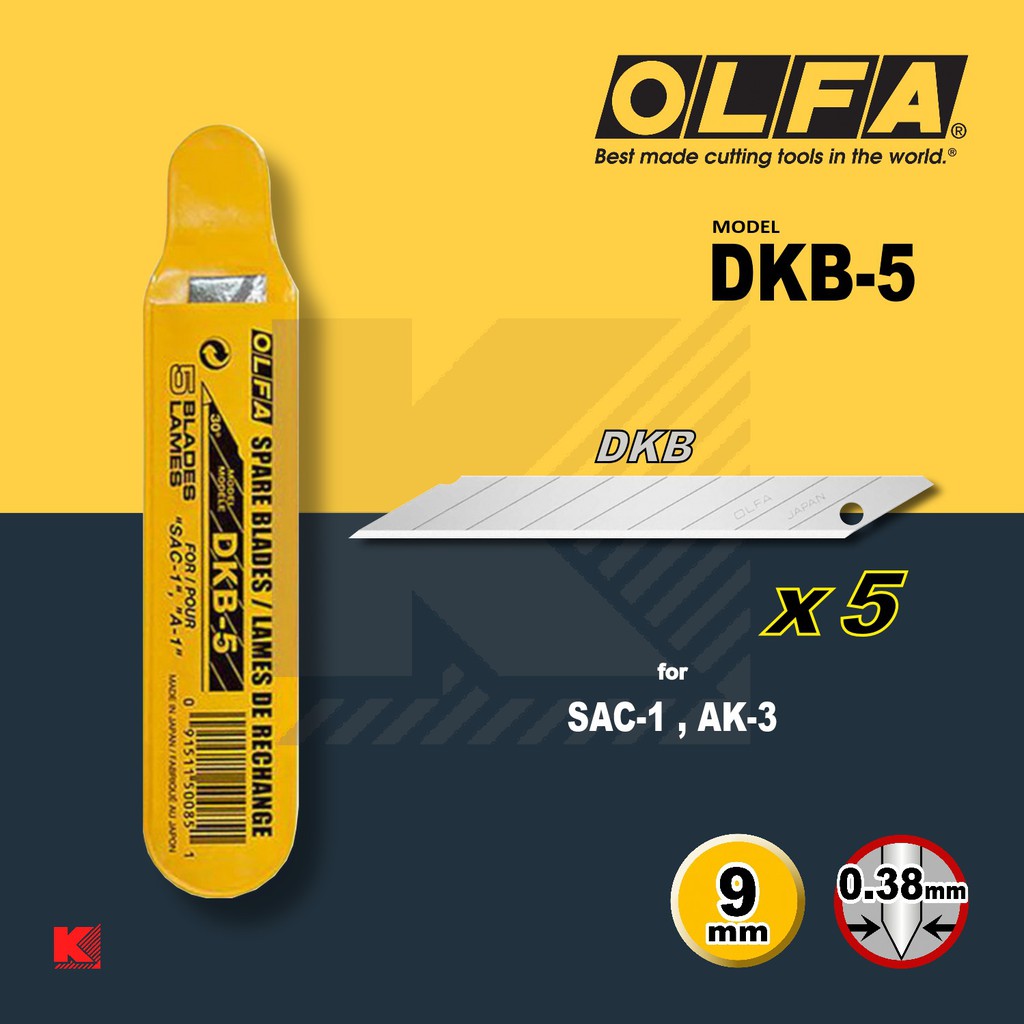 ใบคัตเตอร์ OLFA รุ่น DKB-5 (ใบเล็กมาตราฐาน ปลายแหลม 30 องศา) | Shopee Thailand