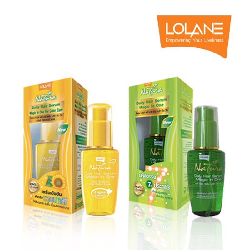 LOLANE Natura Daily Hair Serum Magic In One เซรั่มใส่ผม 50ml. (สีเขียว ...