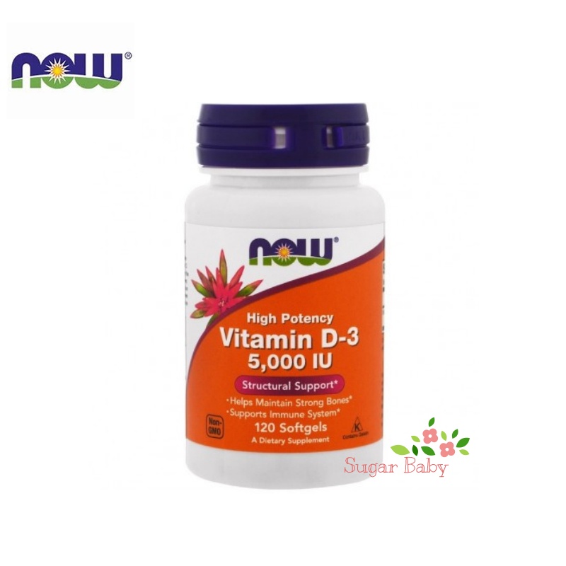 Now Foods Vitamin D-3 High Potency 5,000 IU 120 Softgels วิตามินดี 3 (120 เม็ด) | Shopee Thailand
