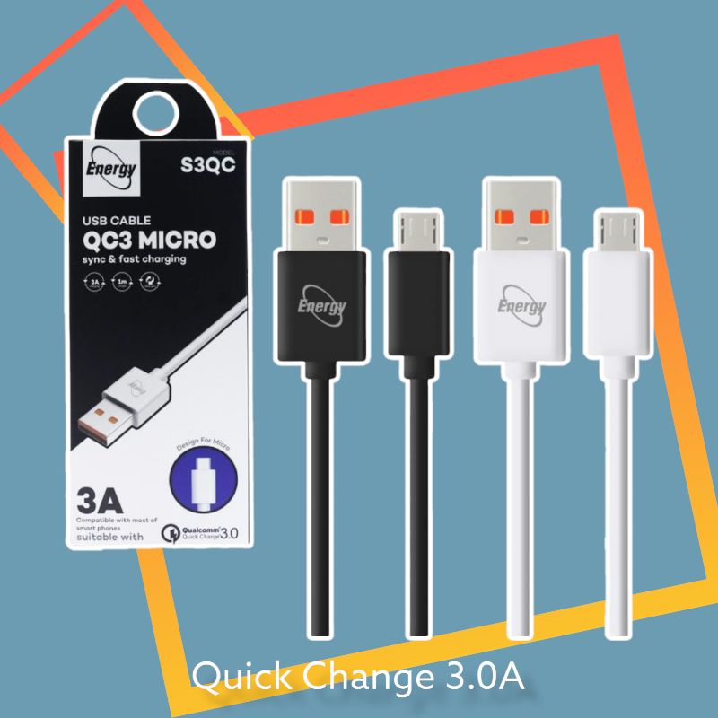 สายชาร์จเร็ว 3A QC3 MICRO Energy แท้ | Shopee Thailand