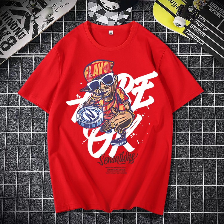 D192 เสื้อยืดแขนสั้น คอกลม ลายสุดเท่ห์ มีให้เลือกหลายสี หลายไซส์ ...