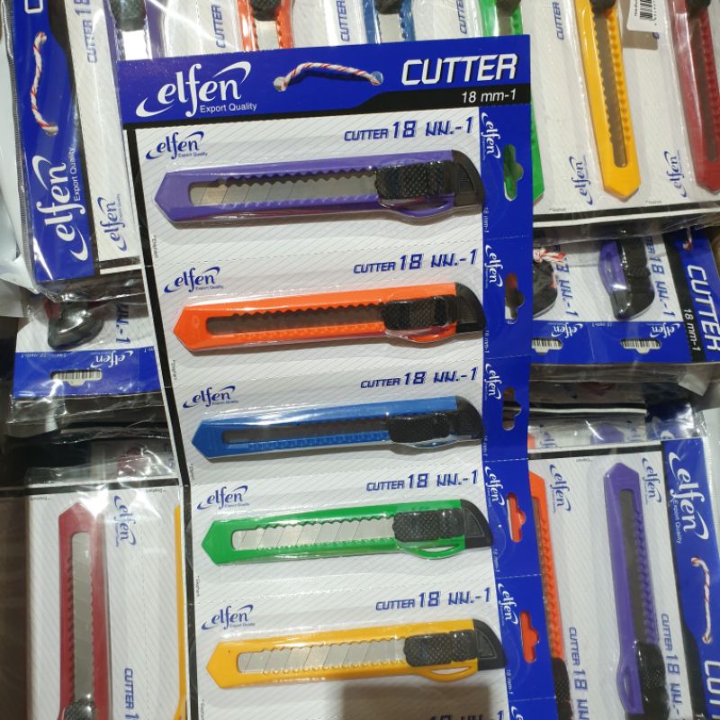 มีดคัตเตอร์ elfen 18 mm.คละสี | Shopee Thailand