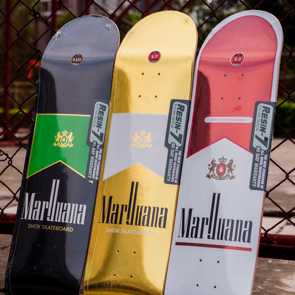 แผ่นสเก็ตบอร์ด Shox Marijuana Skateboard Deck รับประกันของแท้ สินค้า ...