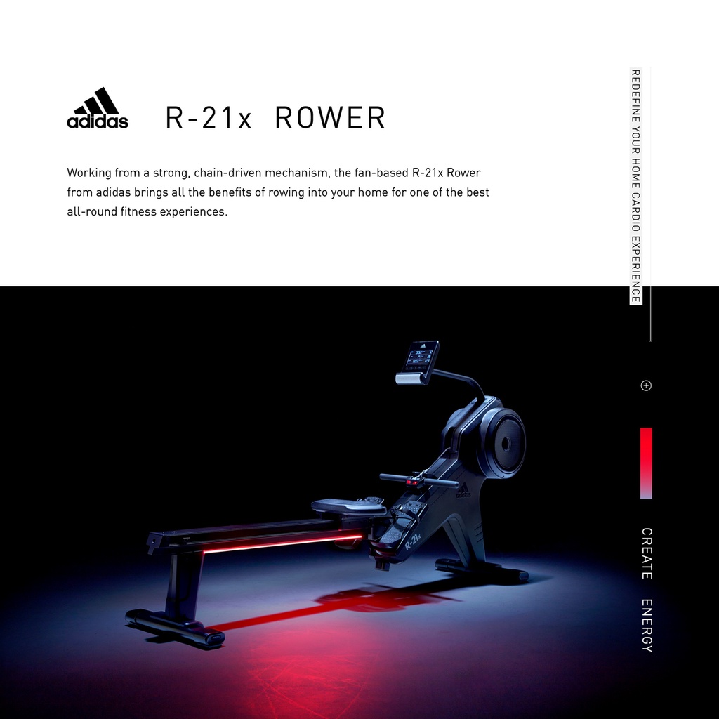 เครื่องกรรเชียงบกแบบลม Adidas R-21x Rower ปรับแรงต้านทานได้ 16 ระดับ ...