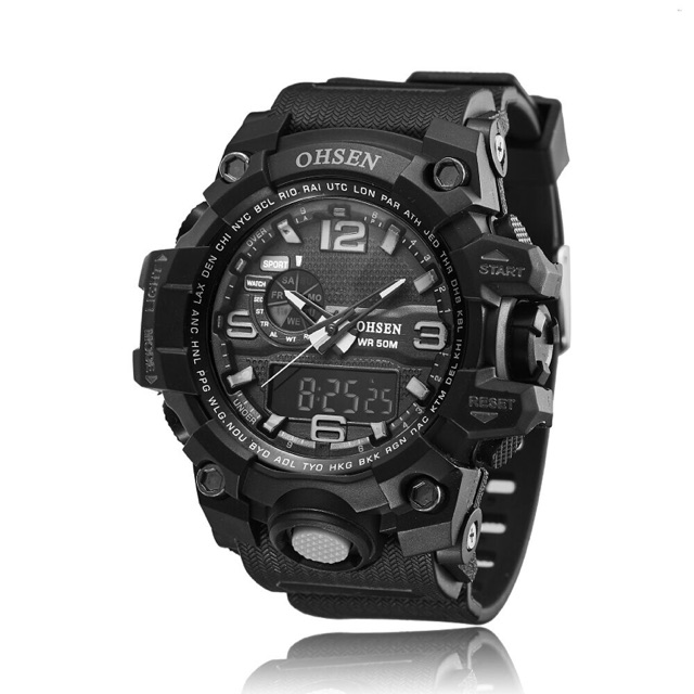 นาฬิกาข้อมมือผู้ชาย Ohsen AD-1606 2ระบบทรงSport | Shopee Thailand